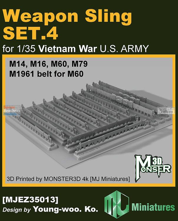 MJMEZ35013 1:35 MJ Miniatures Vietnam War US Army Weapon Sling Set #4 ...