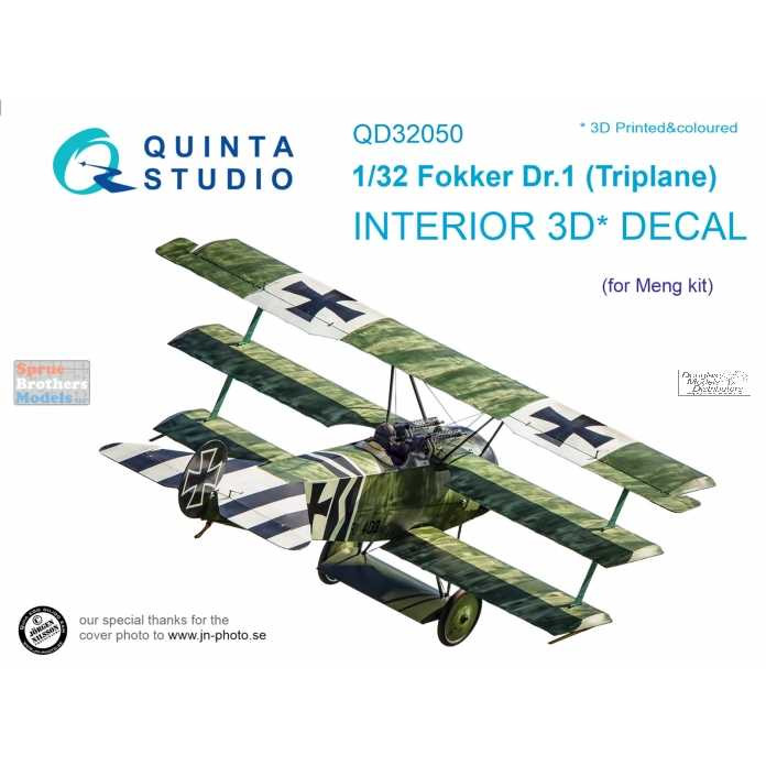 QTSQD32050 1:32 Quinta Studio Interior 3D Decal - Fokker Dr.1 (MNG kit ...