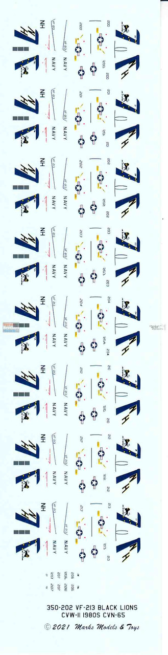 SFD350202 1:350 Starfighter Decals - F-14A Tomcat VF-213 Black Lions Hi ...