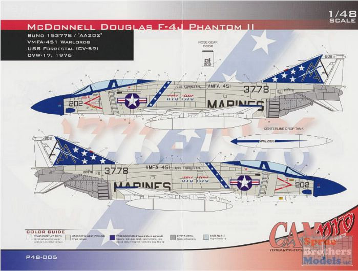 CAMP48005 1:48 CAM Pro Decals - F-4J Phantom II VMFA-451 Warlords 1976 ...