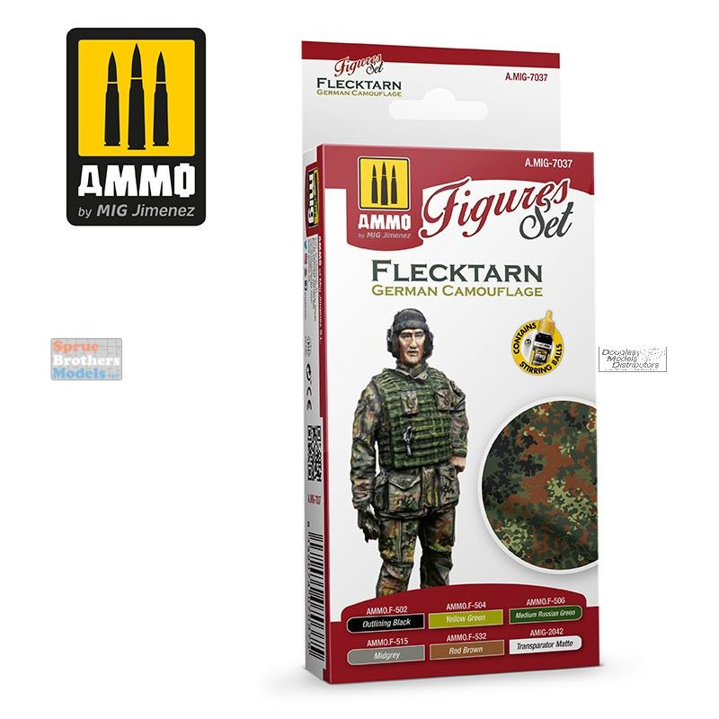 AMM7037 AMMO by Mig Paint Set - WW2 German Flecktarn Camouflage Set ...