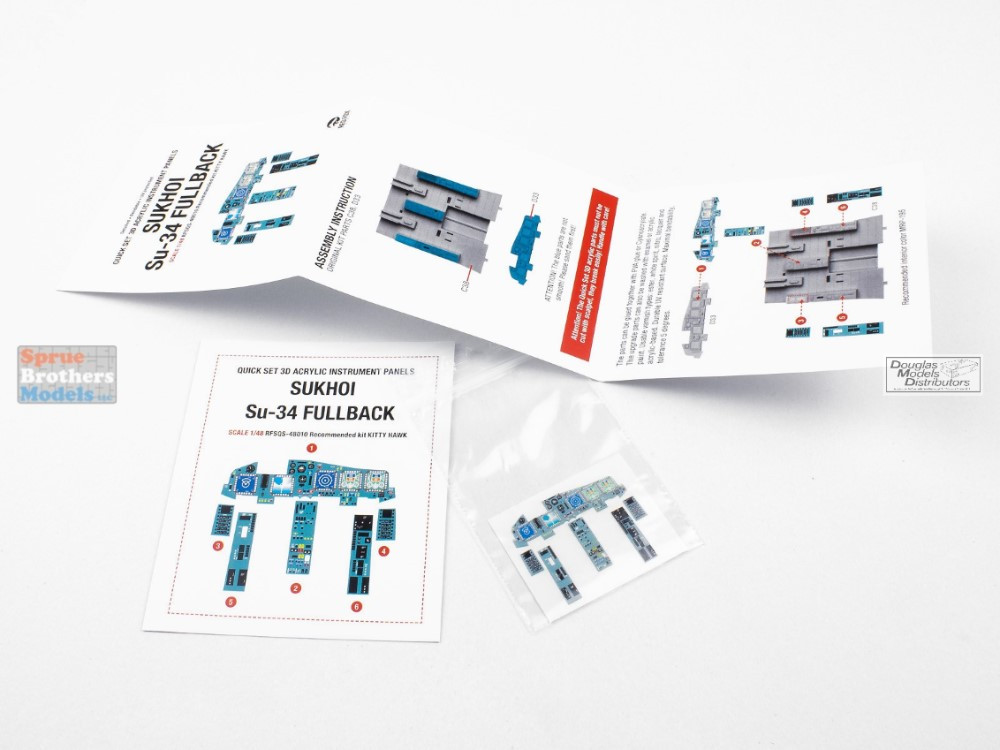RFSQS48010 1:48 Red Fox Studio Quick Set Acrylic Instrument Panel - Su ...