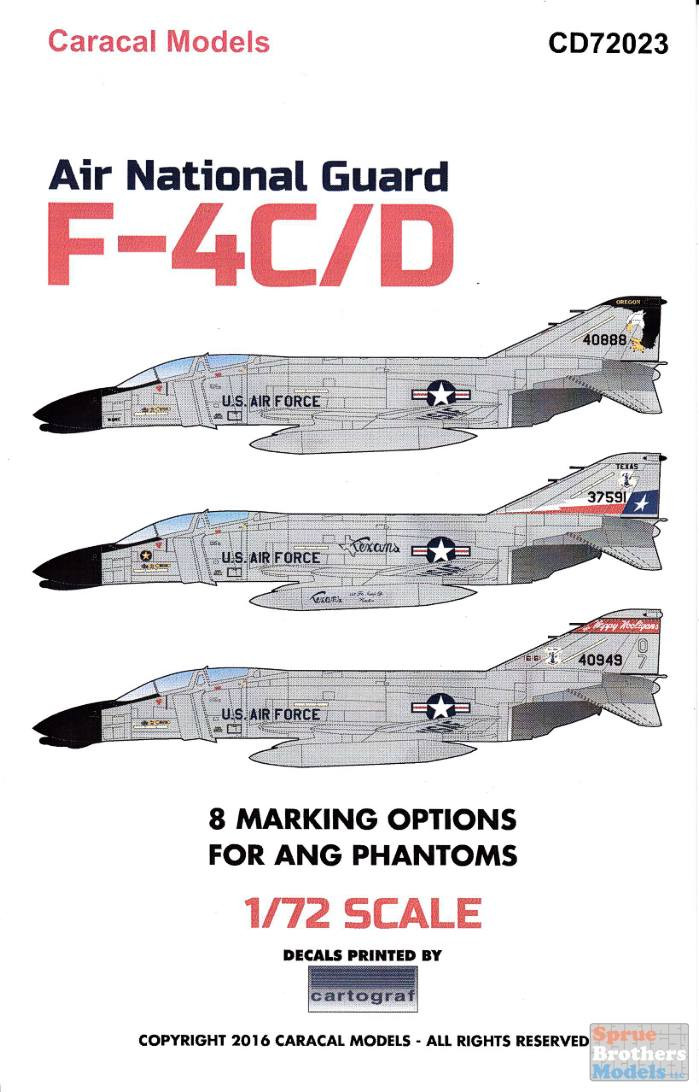 CARCD72023 1:72 Caracal Models Decals - Air National Guard F-4C F-4D ...