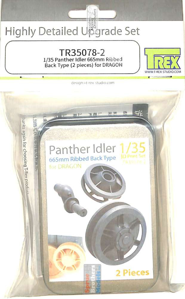 TRXTR35078-2 1:35 TRex - Panther Idler 665mm Ribbed Back Type (DRA kit ...