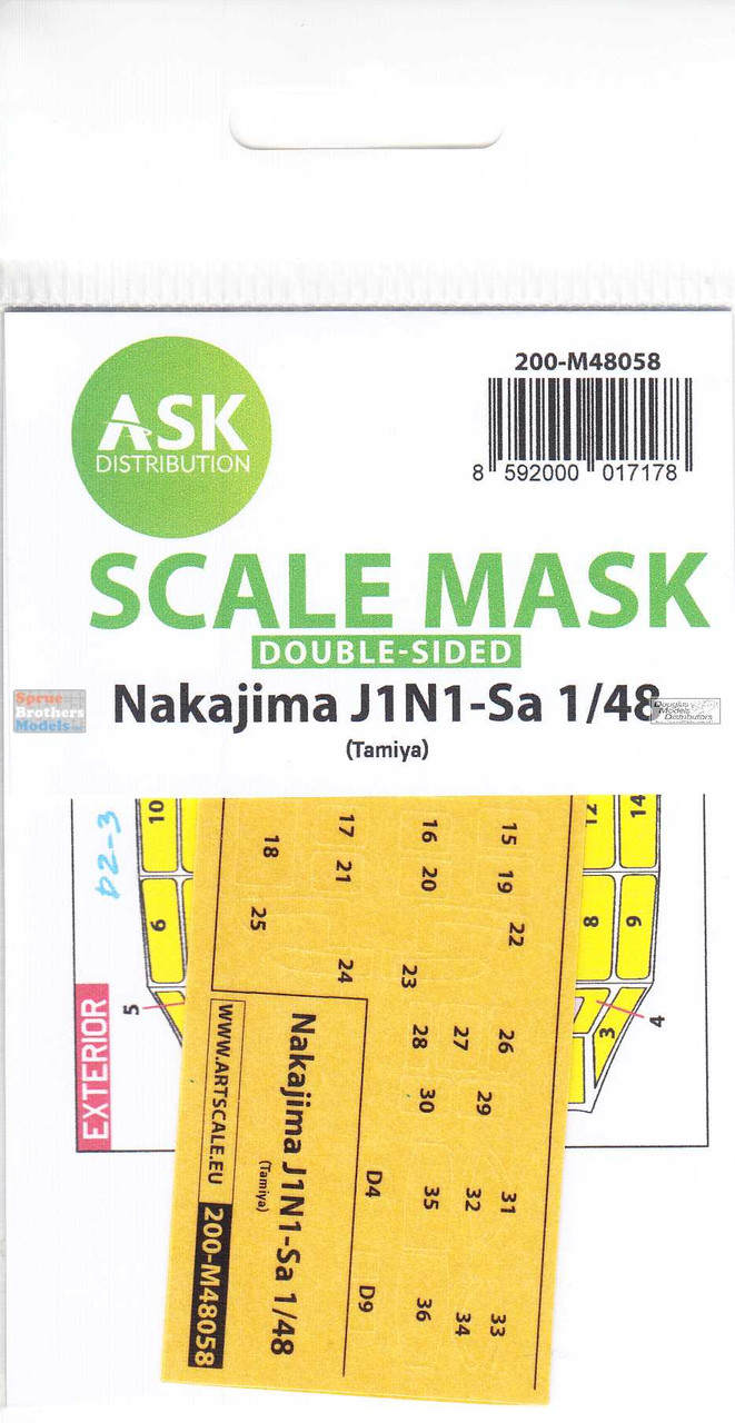 ASKM48058 1:48 ASK/Art Scale Mask [Double Sided] - Nakajima J1N1-Sa ...