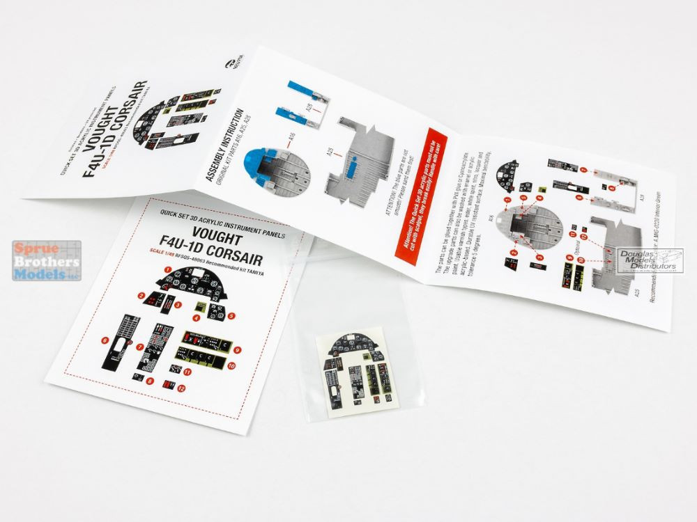RFSQS48063 1:48 Red Fox Studio Quick Set Acrylic Instrument Panel - F4U ...
