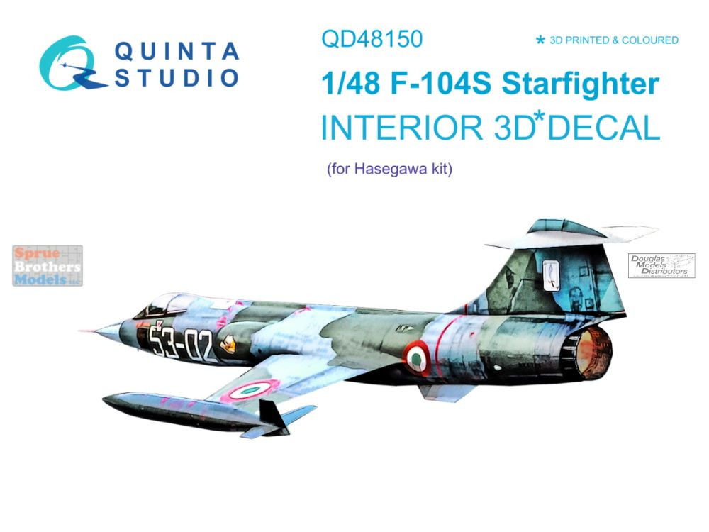 QTSQD48150 1:48 Quinta Studio Interior 3D Decal - F-104S Starfighter ...