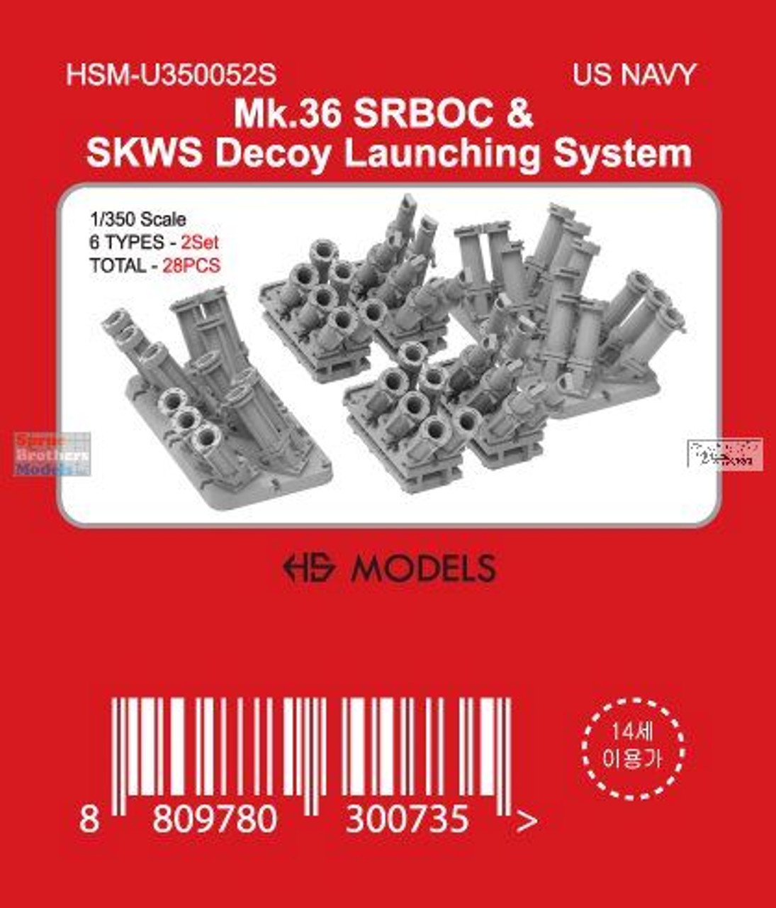 HSMU350052U 1:350 HS Models Mk.36 SRBOC & SKWS Decoy Launching System ... HSMU350052U 1:350 HS Models Mk.36 SRBOC & SKWS Decoy Launching System ...