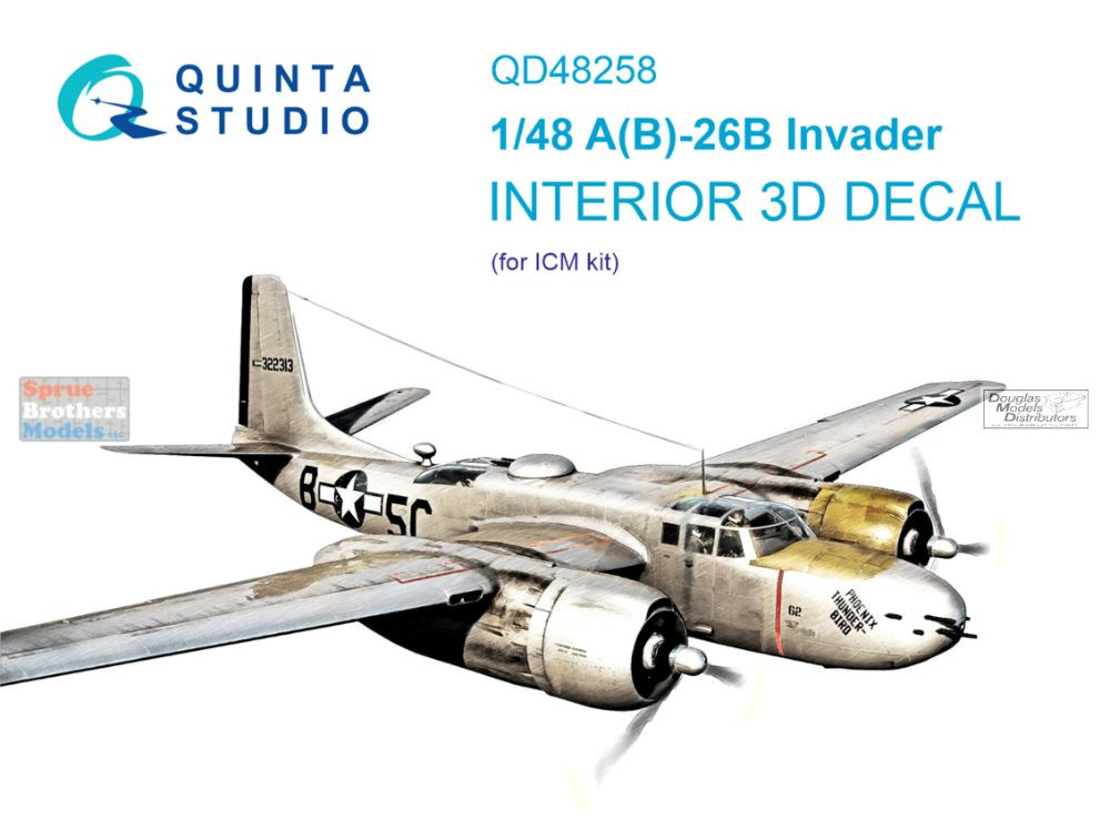 QTSQD48258 1:48 Quinta Studio Interior 3D Decal - A-26B B-26B Invader ...