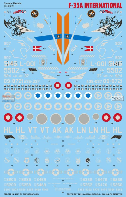 CARCD48225 1:48 Caracal Models Decals - F-35A Lightning II ...