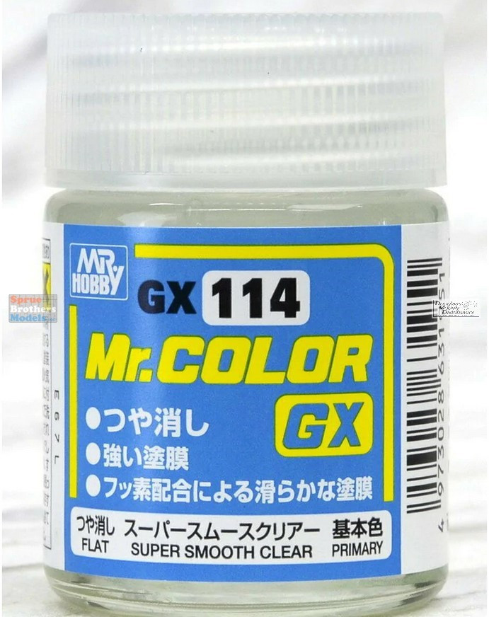 GUNGX114 Mr Color GX - Flat Super Smooth Clear 18ml - Sprue Brothers ...