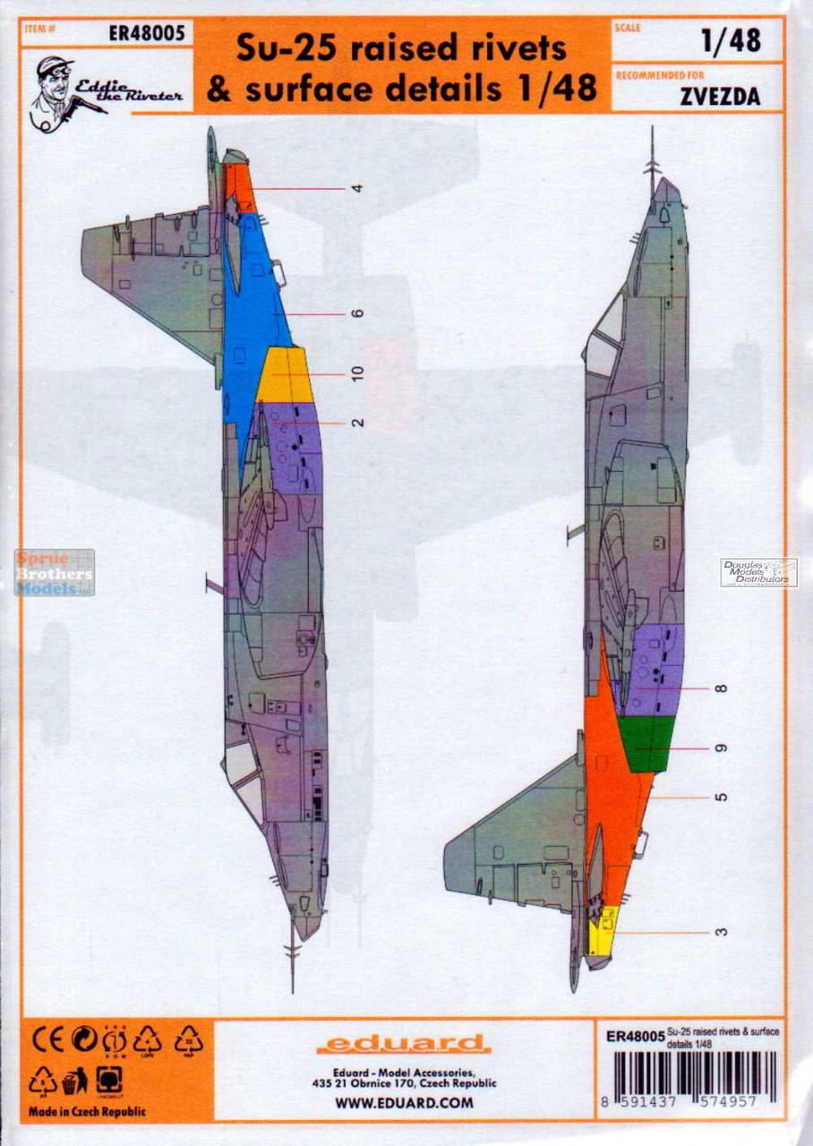 EDUER48005 1:48 Eduard Su-25 Frogfoot Raised Rivets & Surface Details ...