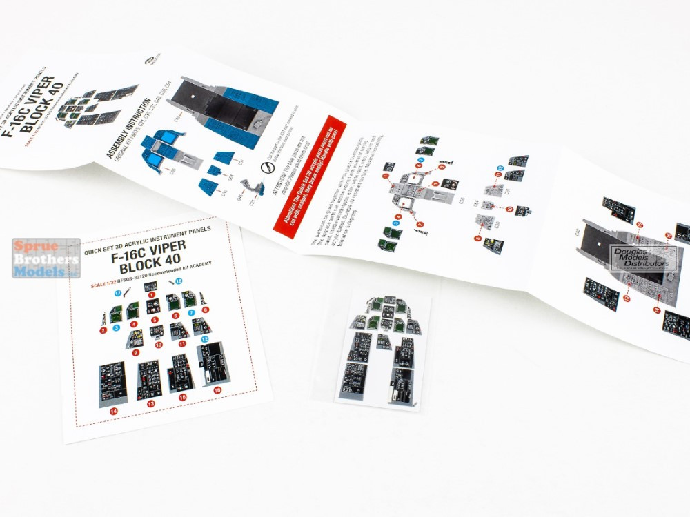 RFSQS32120 1:32 Red Fox Studio Quick Set Acrylic Instrument Panel - F ...