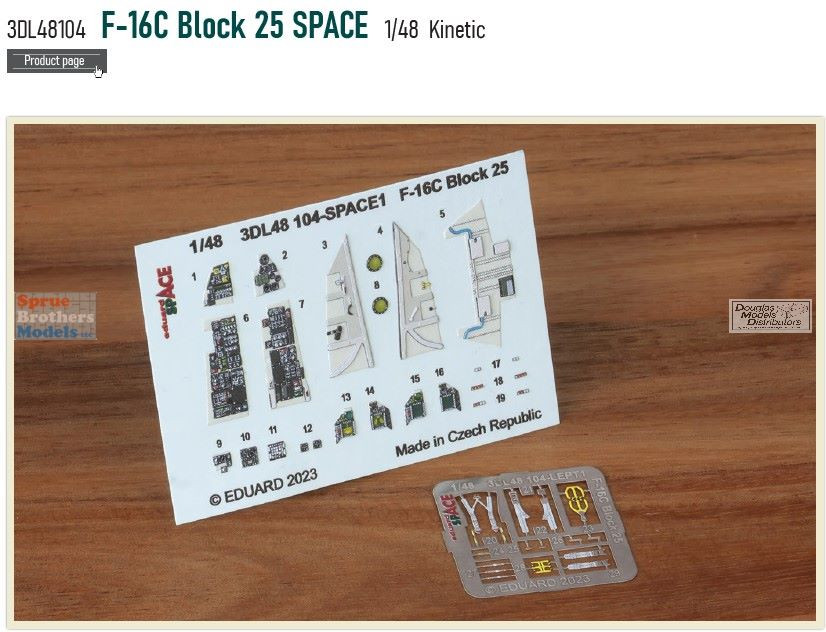 EDU3DL48104 1:48 Eduard SPACE - F-16C Falcon Block 25 (KIN kit) - Sprue ...