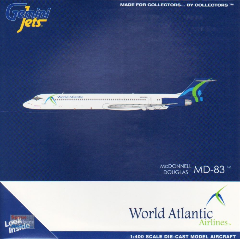 GEMGJ2007 1:400 Gemini Jets World Atlantic McDonnell Douglas MD-83 Reg ...