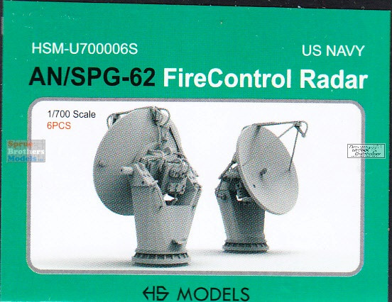 HSMU700006U 1:700 HS Models US Navy AN/SPG-62 Fire Control Radar - Sprue Brothers Models LLC
