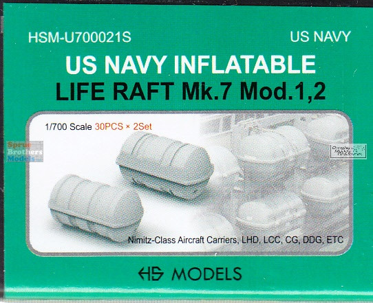 HSMU700021U 1:700 HS Models US Navy Inflatable Life Raft Mk.7 Mod.1/2 ...