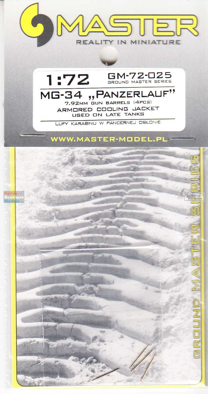 MASGM72025 1:72 Master Model Gun Barrel Set - MG34 Panzerlauf with ...