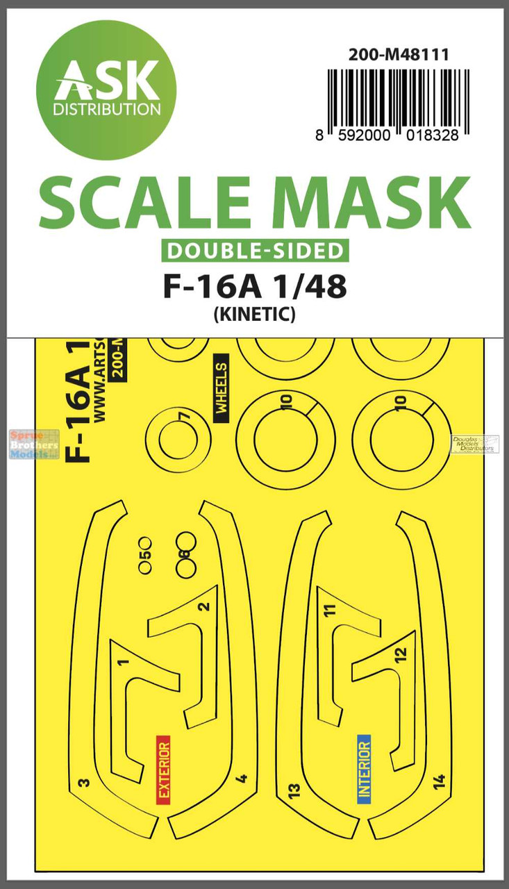 ASKM48111 1:48 ASK/Art Scale Double-Sided Mask - F-16A Falcon (KIN kit ...