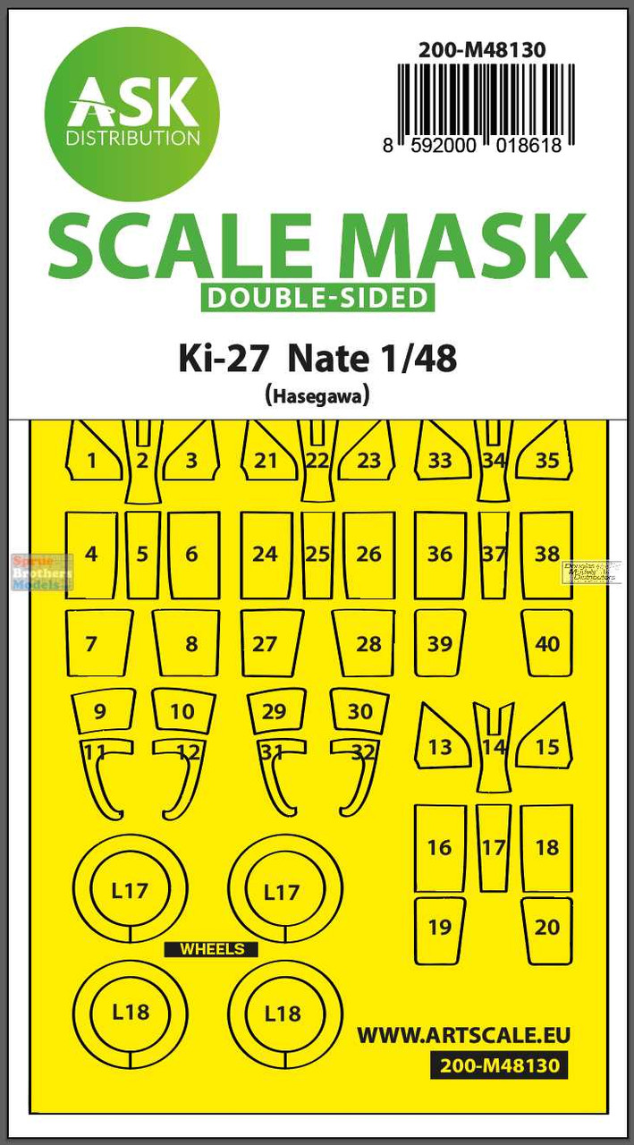 ASKM48130 1:48 ASK/Art Scale Double-Sided Mask - Ki-27 Nate (HAS kit ...