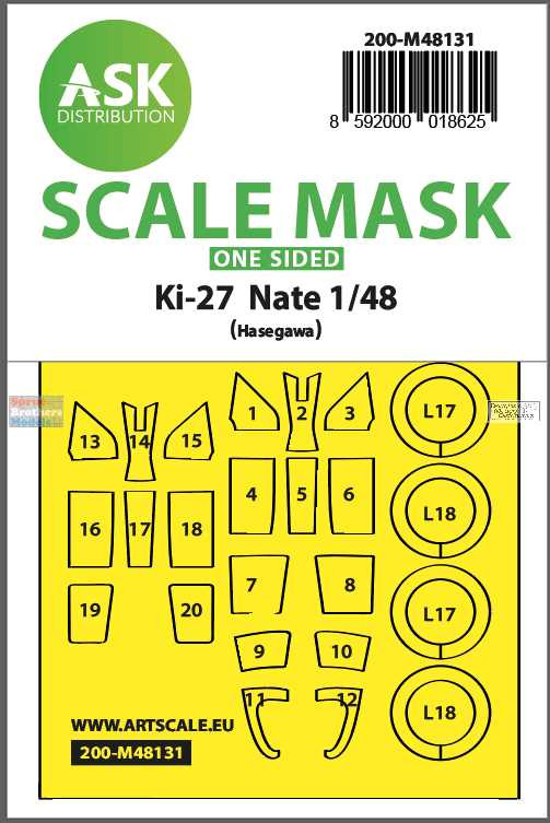 ASKM48131 1:48 ASK/Art Scale Mask - Ki-27 Nate (HAS kit) - Sprue ...
