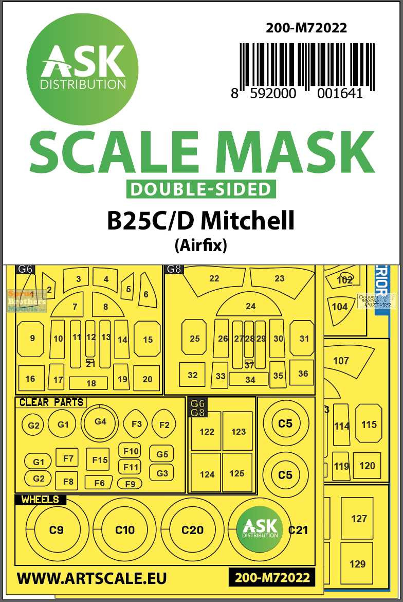ASKM72022 1:72 ASK/Art Scale Double-Sided Mask - B-25C B-25D Mitchell ...