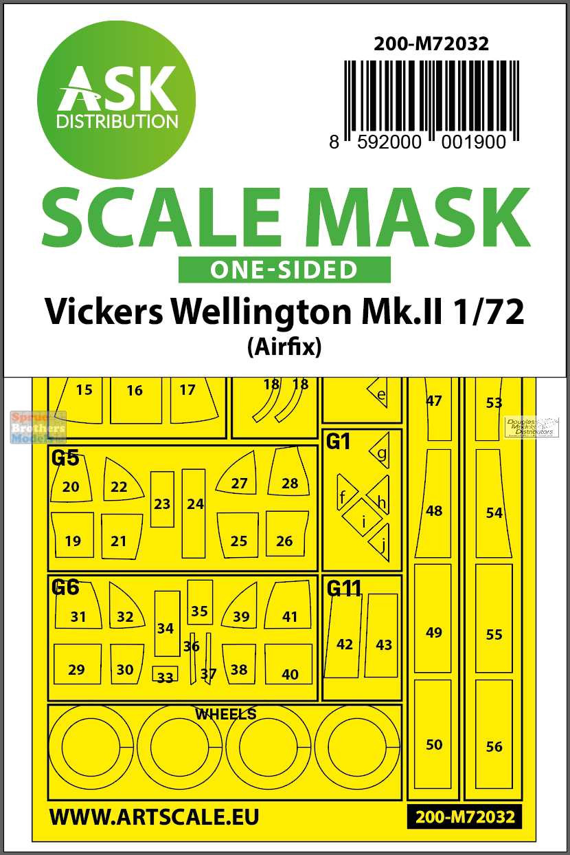 ASKM72032 1:72 ASK/Art Scale Mask - Wellington Mk.II (AFX kit) - Sprue ...