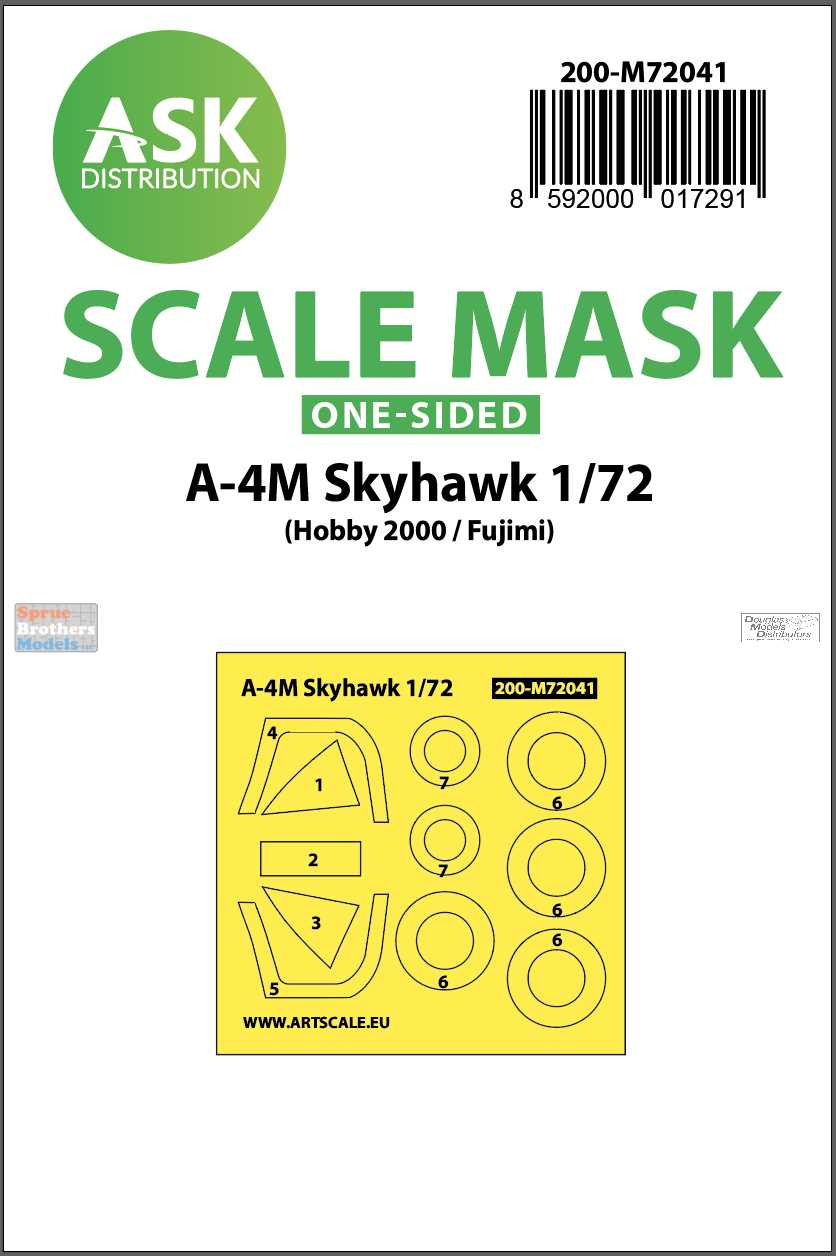 ASKM72041 1:72 ASK/Art Scale Mask - A-4M Skyhawk (FUJ/H2K kit) - Sprue ...