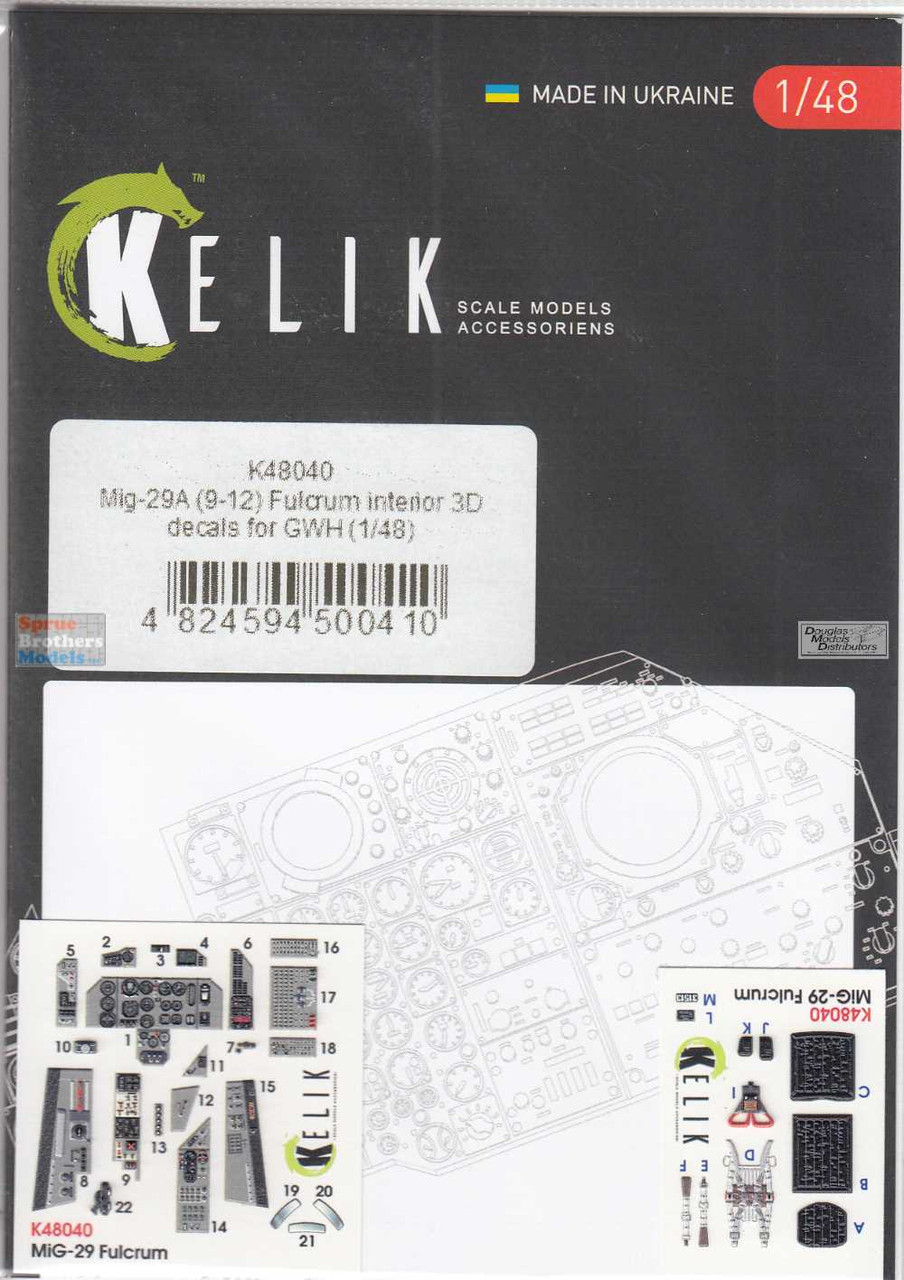RESK48040K 1:48 ResKit/Kelik 3D Detail Set - MiG-29A Fulcrum (9-12 ...