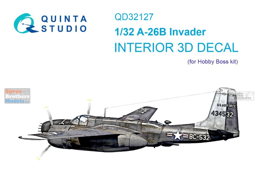 QTSQD32127 1:32 Quinta Studio Interior 3D Decal - A-26B Invader (HBS ...