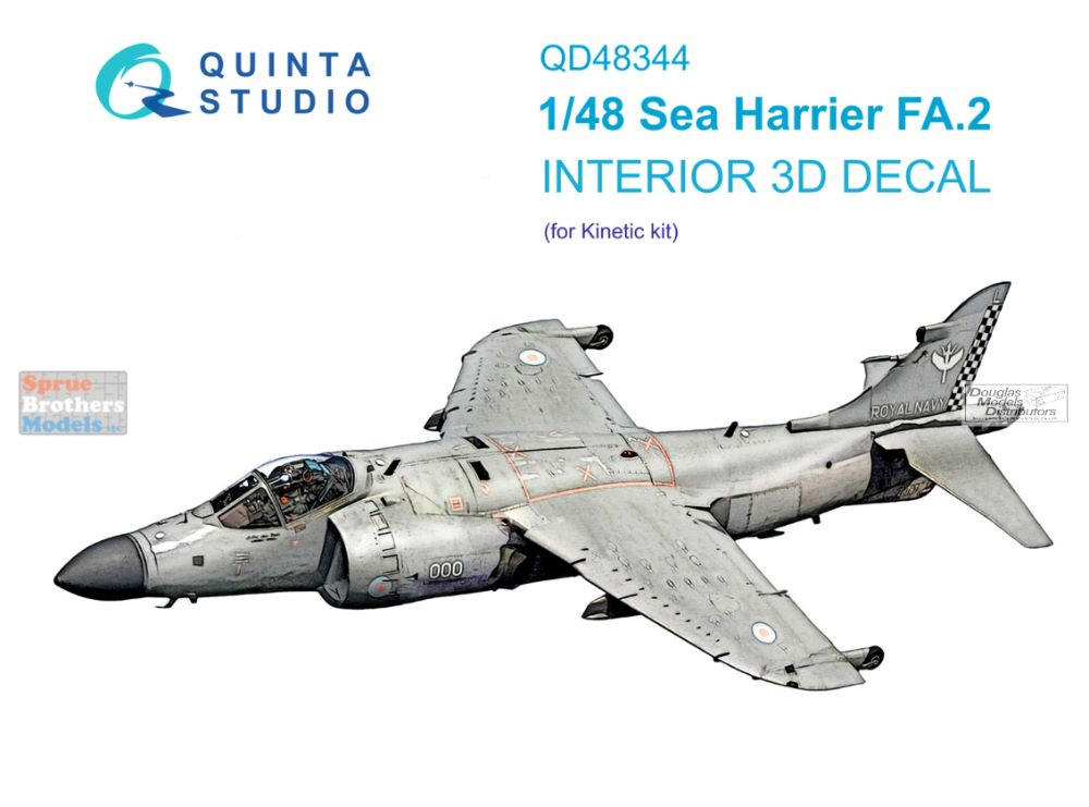 QTSQD48344 1:48 Quinta Studio Interior 3D Decal - Sea Harrier FA.2 (KIN ...