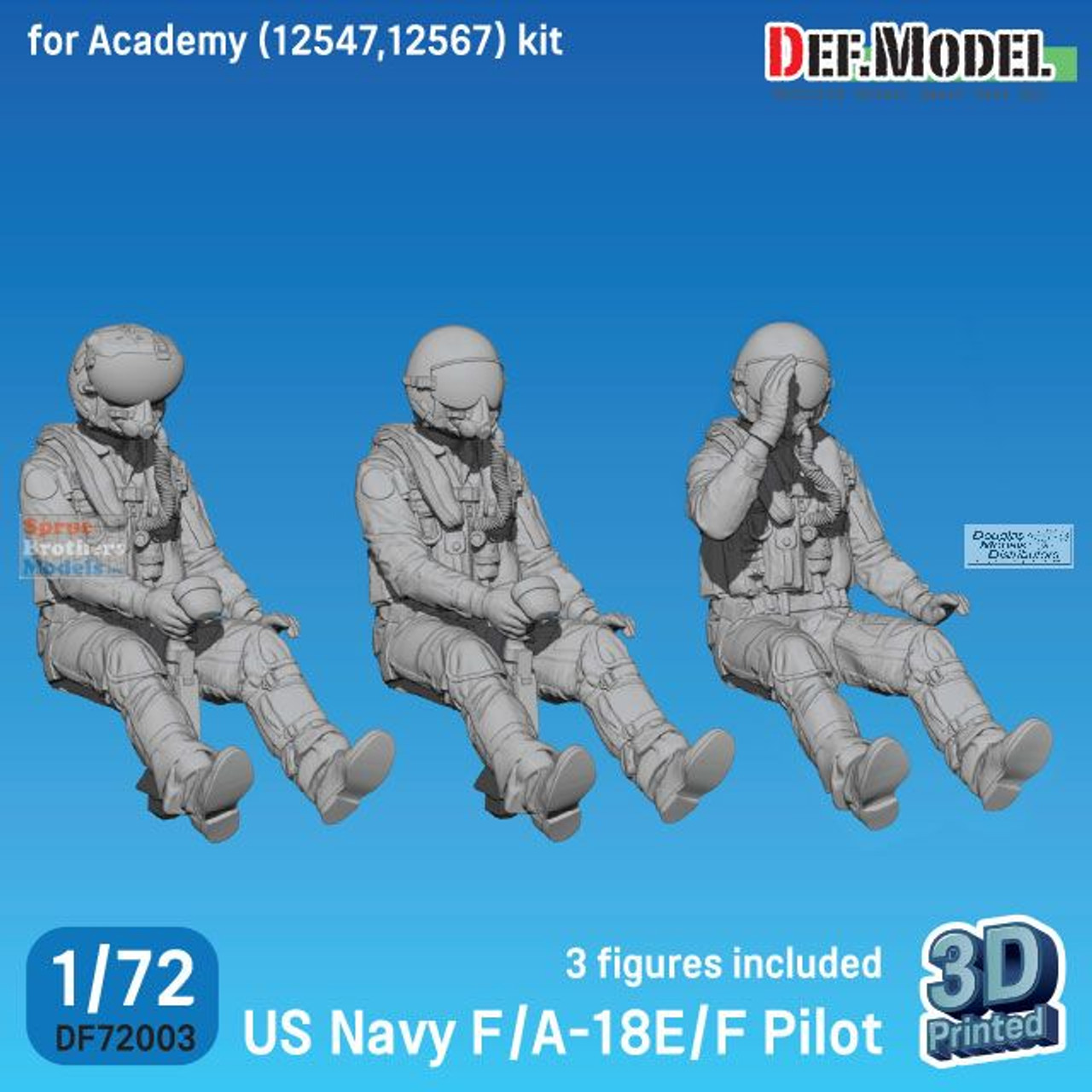 DEFDF72003 1:72 DEF Model Figure Set - US Navy F-18E & F-18F Super Hornet Pilot Figure Set (ACA ...