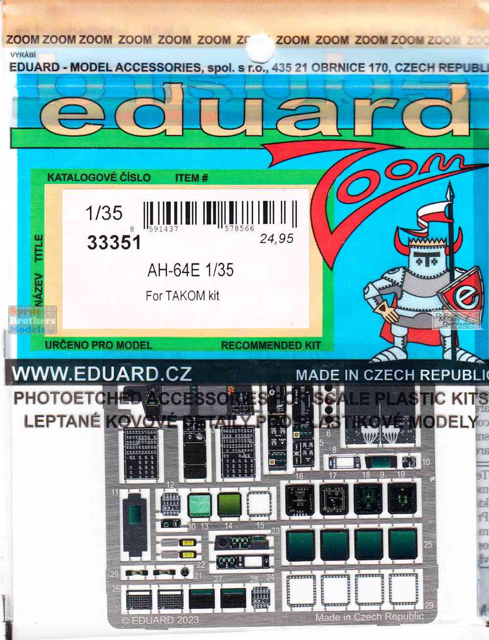 EDU33351 1:32 Eduard Color Zoom PE - AH-64E Apache (TAK kit) - Sprue ...