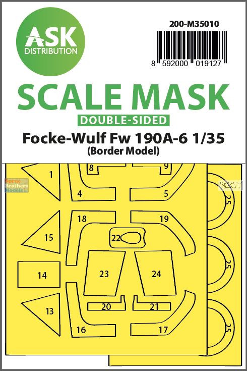 ASKM35010 1:35 ASK/Art Scale Double-Sided Mask - Fw190A-6 (BDM kit ...