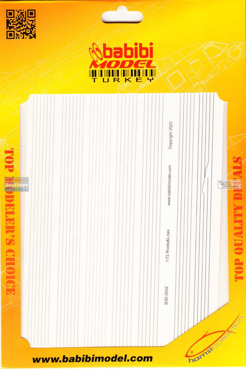 BBBB3D0032 1:72 Babibi Model 3D Detail Set - Rivets & Lines - Sprue ...