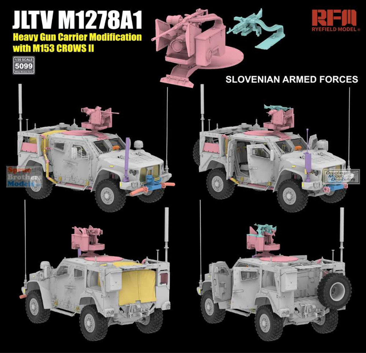 RFMRM5099 1:35 Rye Field Model JLTV M1278A1 Heavy Gun Carrier Modification with M153 CROWS II ...