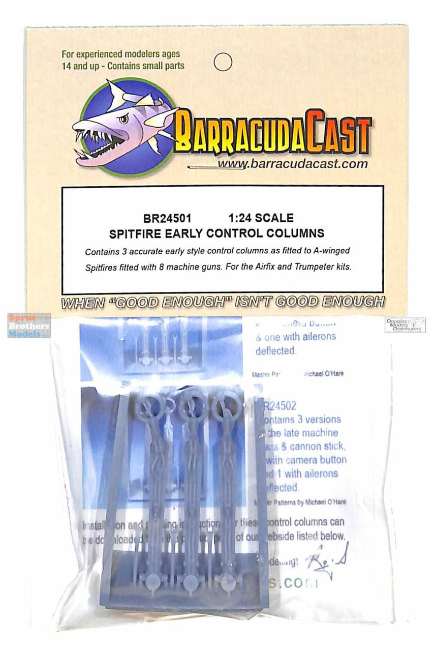 BARBR24501 1:24 BarracudaCast Spitfire Early Control Columns - Sprue ...