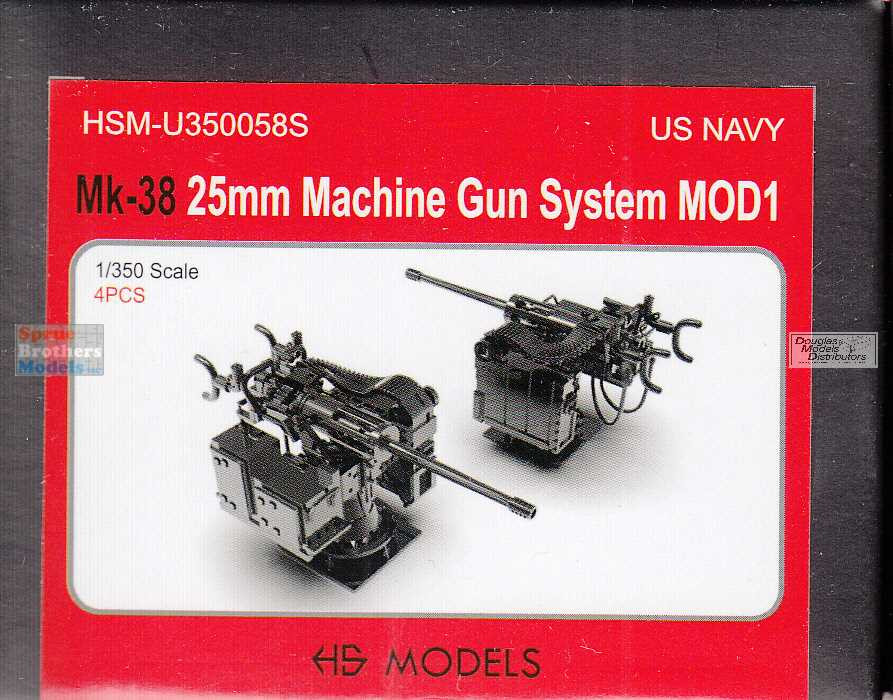 HSMU350058U 1:350 HS Models US Navy Mk.38 25mm Machine Gun System Mod1 ...