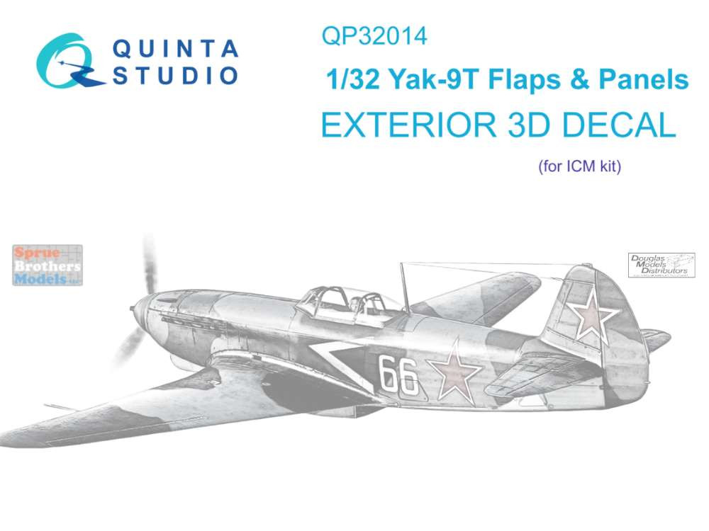 QTSQP32014 1:32 Quinta Studio Interior 3D Decal - Yak-9T Flaps & Panels ...