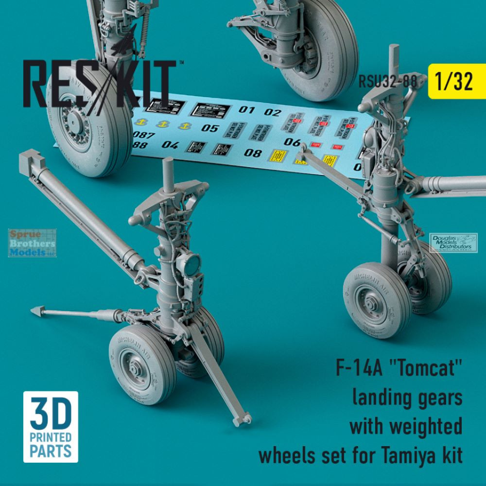 RESRSU320088U 1:32 ResKit F-14A Tomcat Landing Gear (TAM kit) - Sprue ...