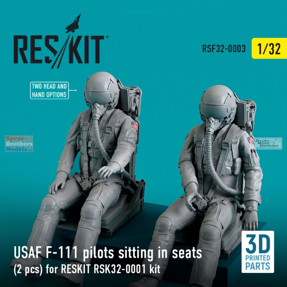 RESRSF320003F 1:32 ResKit USAF F-111 Aardvark Pilots Sitting in Seats ...