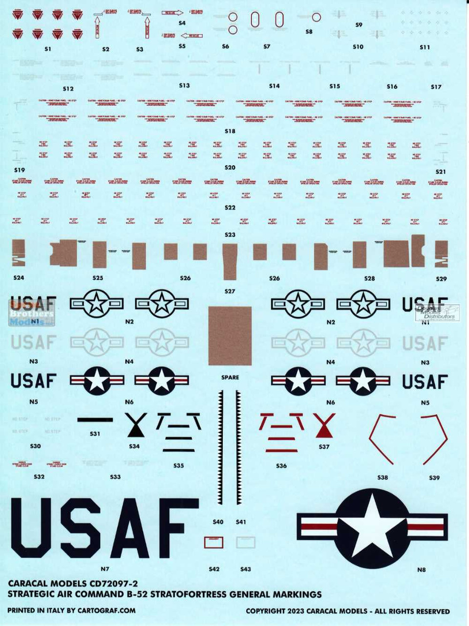 CARCD72097 1:72 Caracal Models Decals - Strategic Air Command B-52G B ...