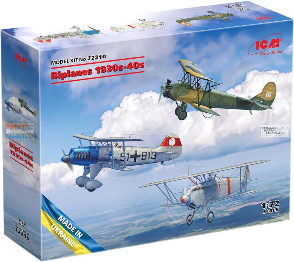 ICM72210 1:72 ICM Biplanes of the 1930s and 1940s (Не-51A-1, Ki-10-II, U-2/Po-2VS) - Sprue ...