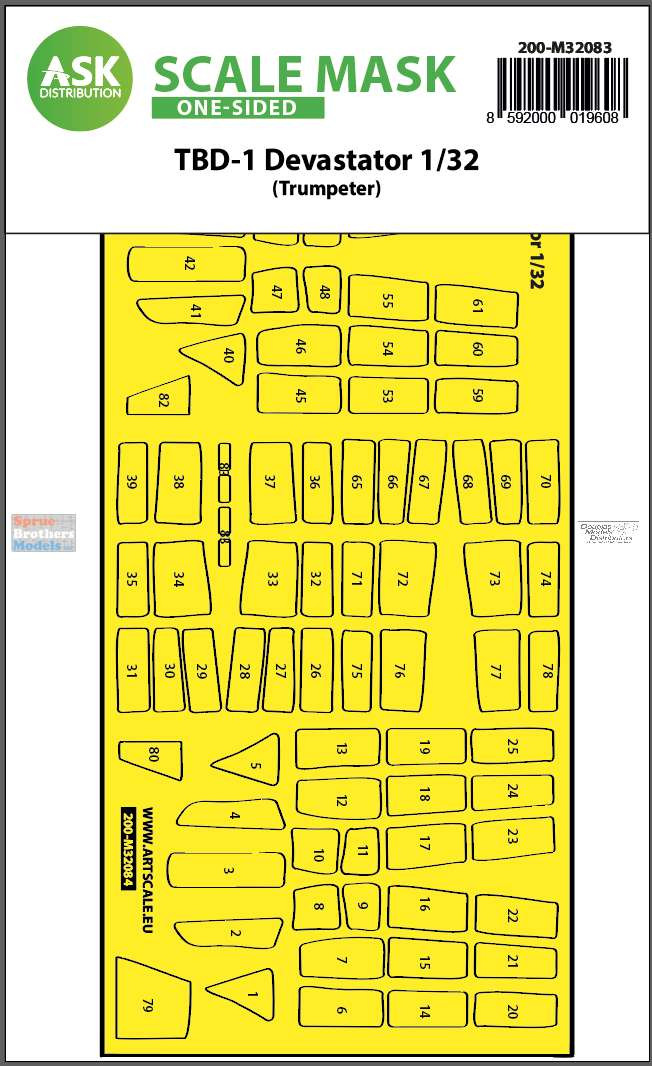 ASKM32083 1:32 ASK/Art Scale Mask - TBD-1 Devastator (TRP kit) - Sprue ...