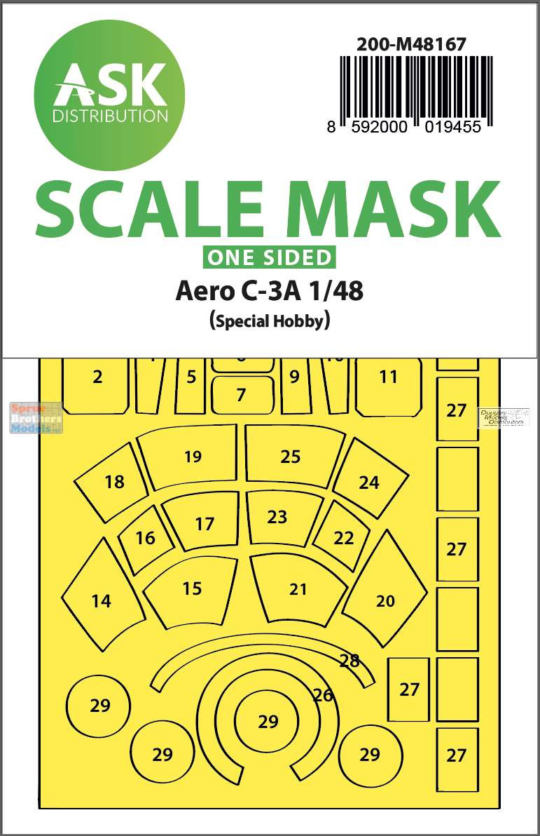 ASKM48167 1:48 ASK/Art Scale Mask - Aero C-3A (SPH kit) - Sprue ...