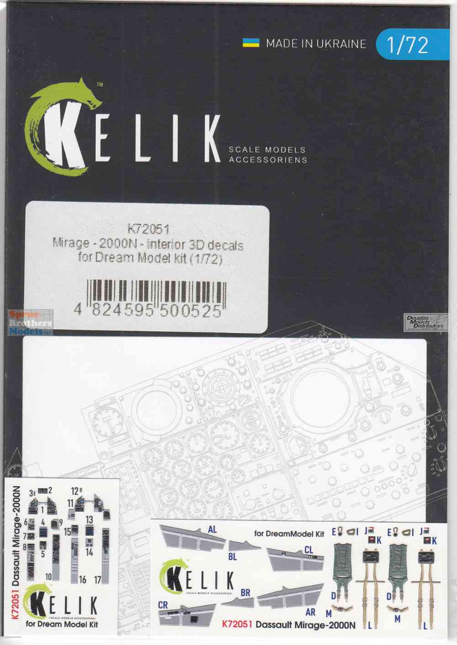 RESK72051K 1:72 ResKit/Kelik 3D Detail Set - Mirage 2000N (DRM kit ...