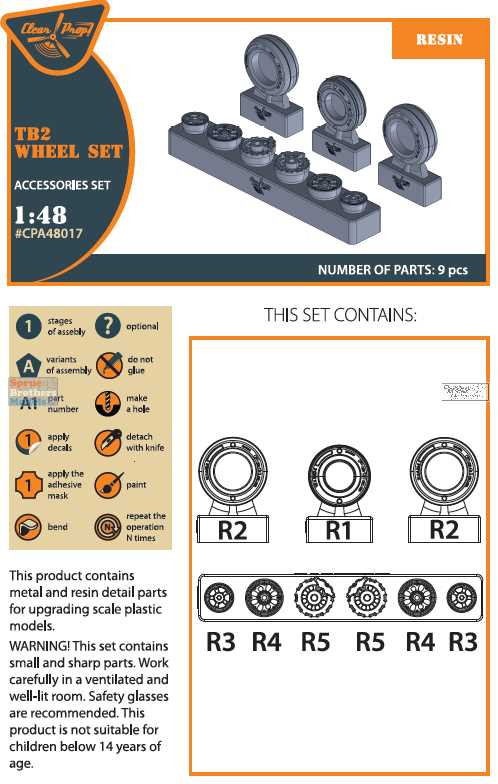 CLPCPA48017A 1:48 Clear Prop Models TB.2 UAV Wheel Set (CLP kit ...