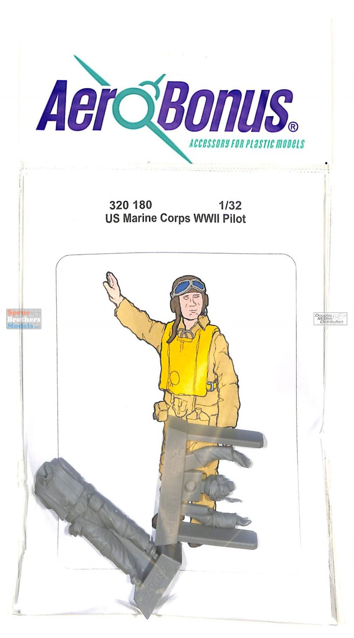 ARSAB320180 1:32 AeroBonus US Marine Corps WW2 Pilot Figure Standing ...