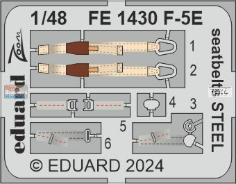 EDUFE1430 1:48 Eduard Color Zoom PE - F-5E Tiger Seatbelts (EDU/AFV kit ...