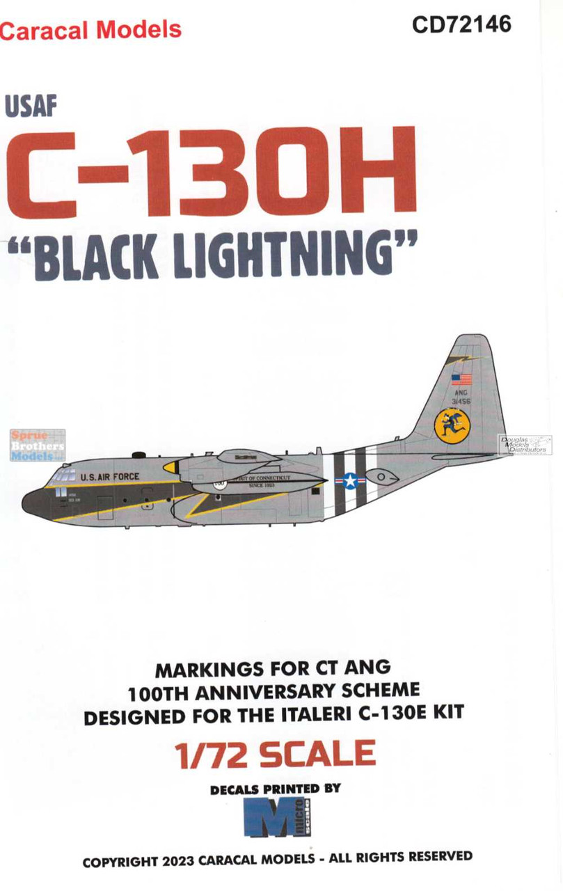 CARCD72146 1:72 Caracal Models Decals - C-130H Herrcules 'Black ...